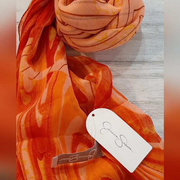 Jessica Simpson | Accessories | Jessica Simpson Scarf Orange Stripe ...